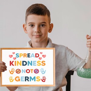 Printable Spread Kindness Not Germs Poster, PDF School Health Safety ...