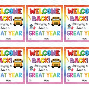 Printable Welcome Back to School Tags, PDF Back to School Tags for ...