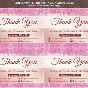 Cleaning Business Thank You Card Template | Printable Cleaning Service ...
