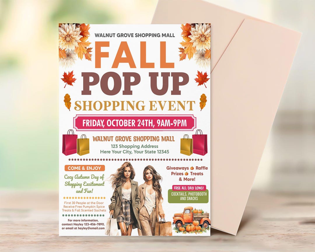 Printable Fall Festival Pop-up Event Flyer Template - Etsy