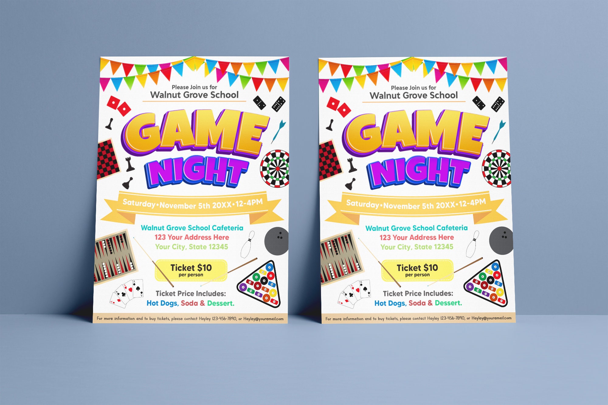 Editable Game Night Invite Flyer Template, Family Game Night, DIY PTA ...