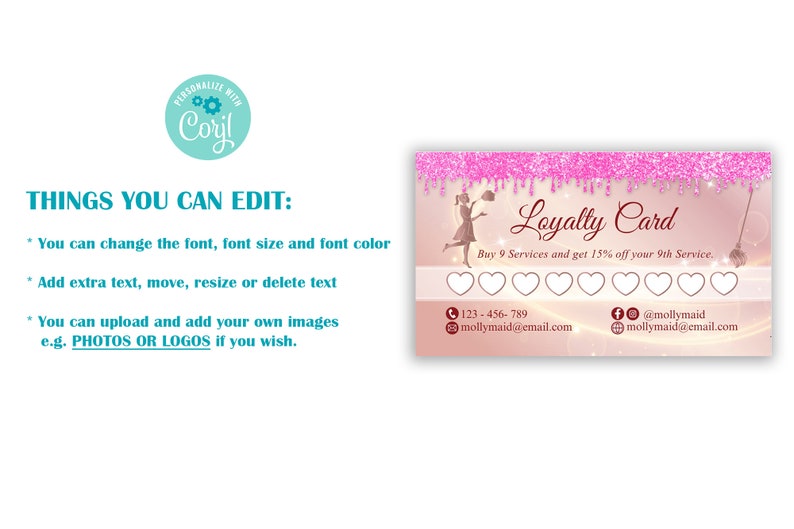 Digital Cleaning Service Loyalty Card for Cleaning Business | Cleaning ...