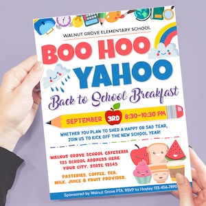 Editable Boo Hoo Breakfast Invite, Back to School Breakfast Flyer ...