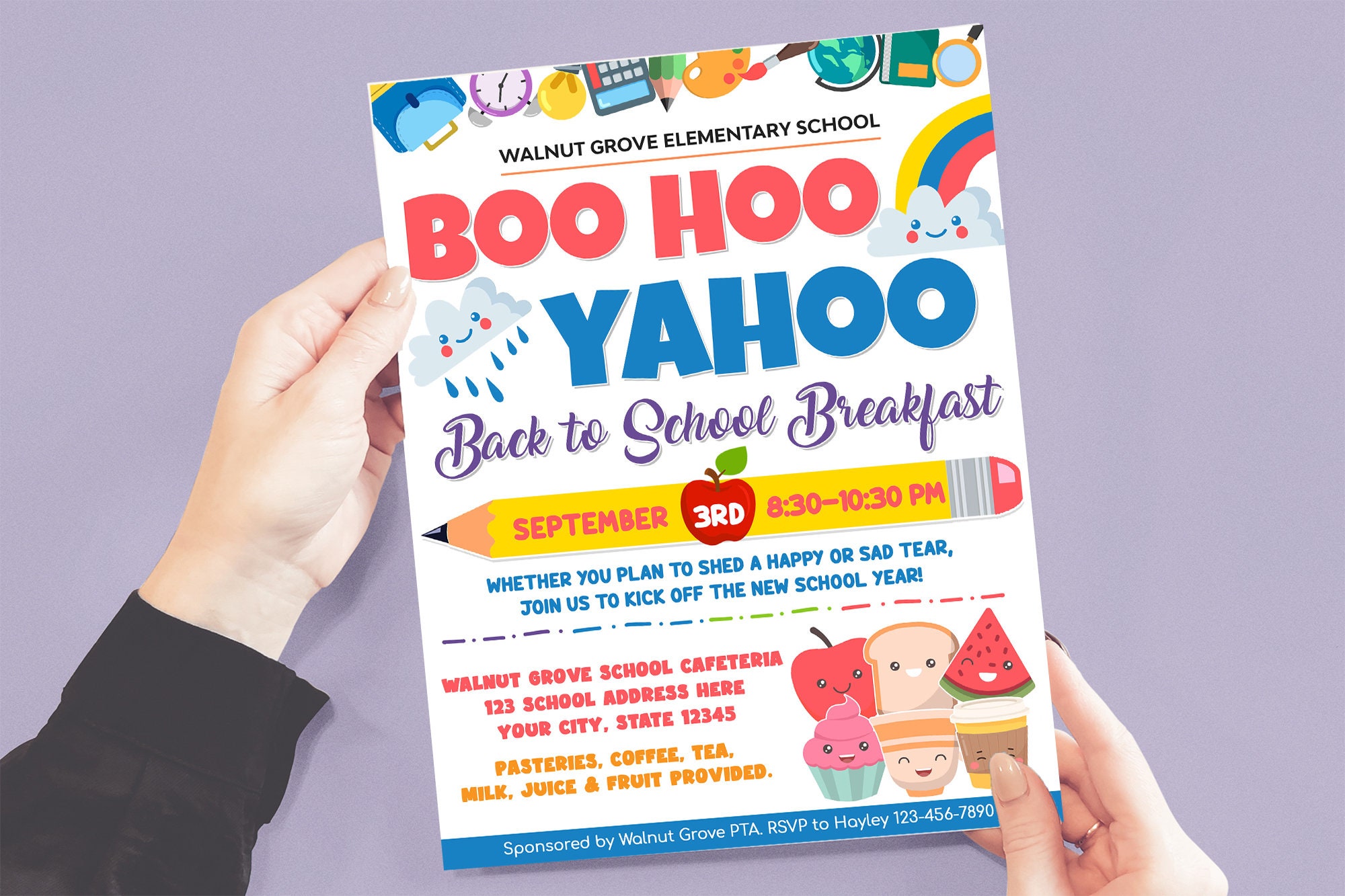 Editable Boo Hoo Breakfast Invite, Back to School Breakfast Flyer ...