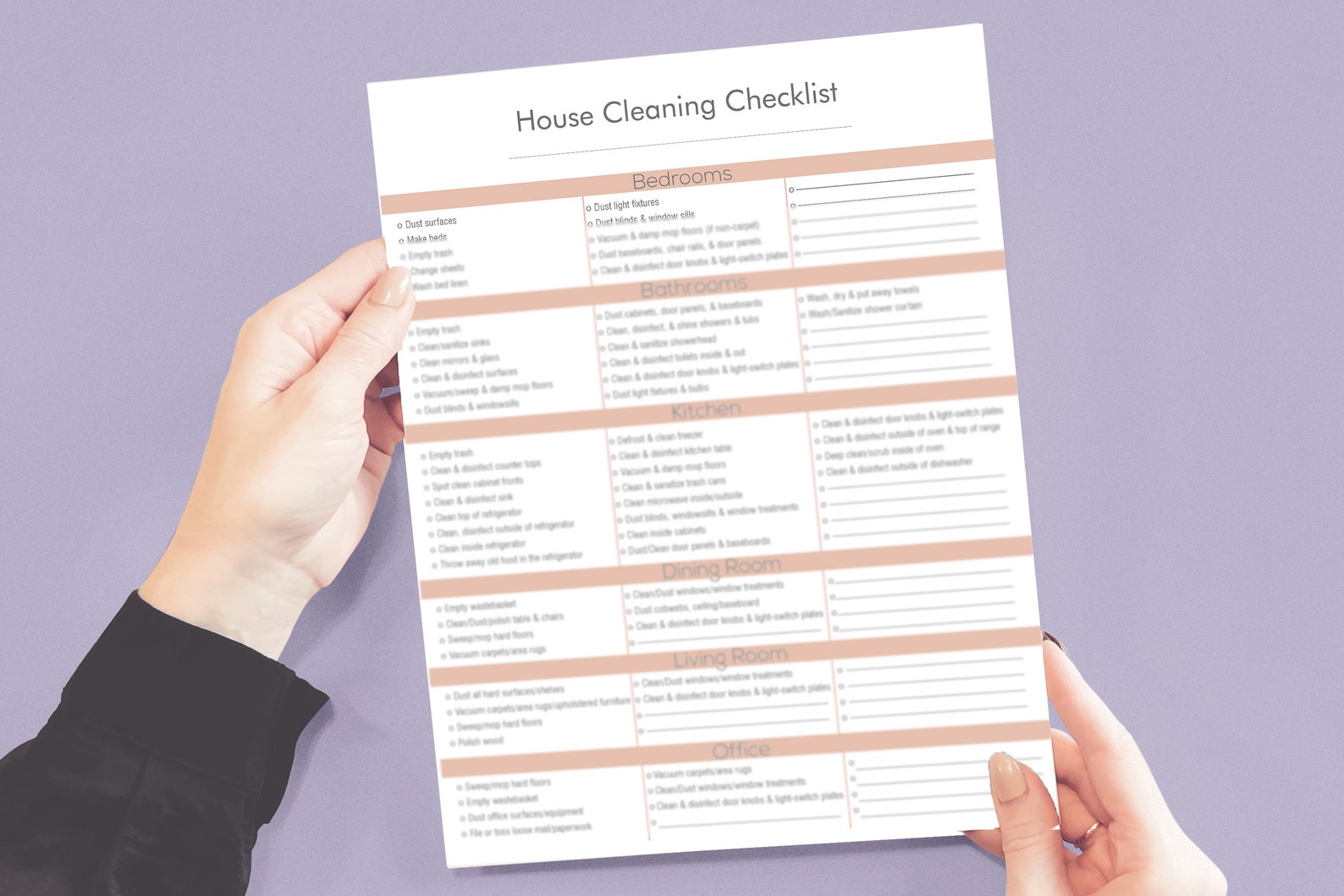 PRINTABLE Room by Room Home Cleaning Checklist Complete - Etsy