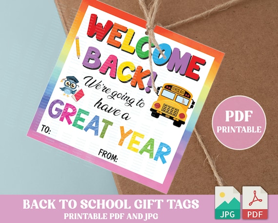 Printable Welcome Back to School Tags PDF Back to School Tags - Etsy