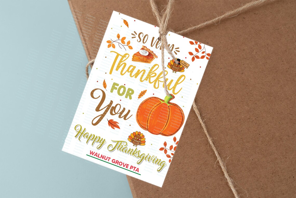 Editable Thankful Grateful for You Thanksgiving Gift Tags - Etsy