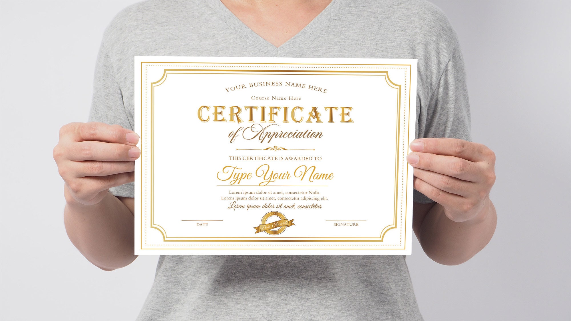 Editable Certificate of Appreciation, Custom Award Certificate Template ...
