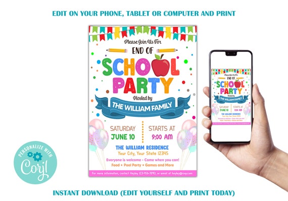 Teacher End Of Year Party Invitation Wording