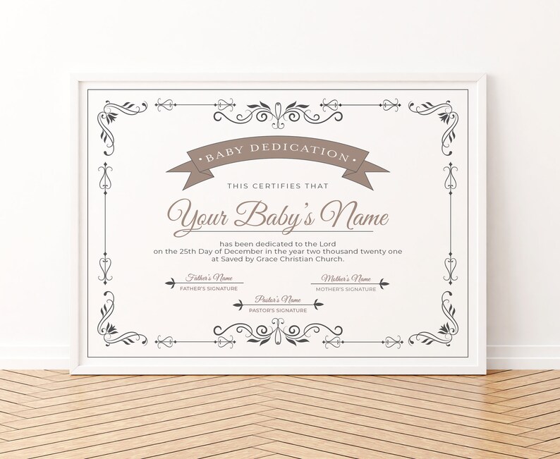 Editable Child Dedication Certificate Template BUNDLE - Etsy