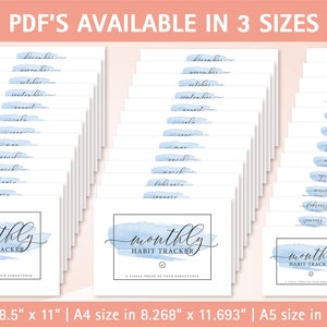 Minimalist 30 Day Habit Tracker, Printable Monthly Habit Tracker, Cute ...