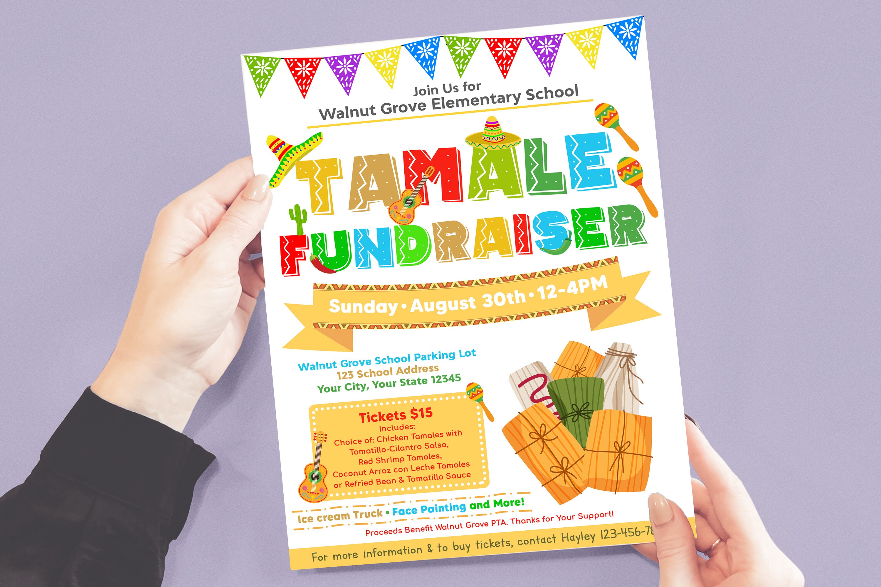 Editable Tamale Fundraiser Flyer, Nacho Average Mexican Food Taco ...