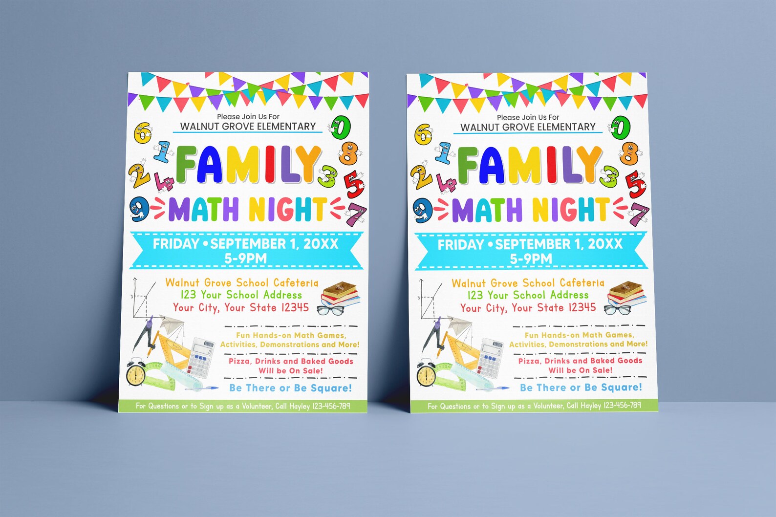 Editable Family Math Night Flyer PTO PTA Family School Flyer - Etsy
