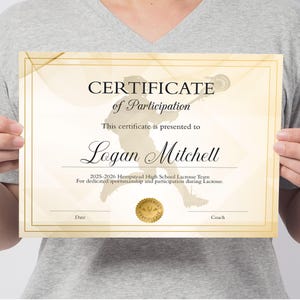 Editable Lacrosse Award Certificate Template | Lacrosse Certificate of ...