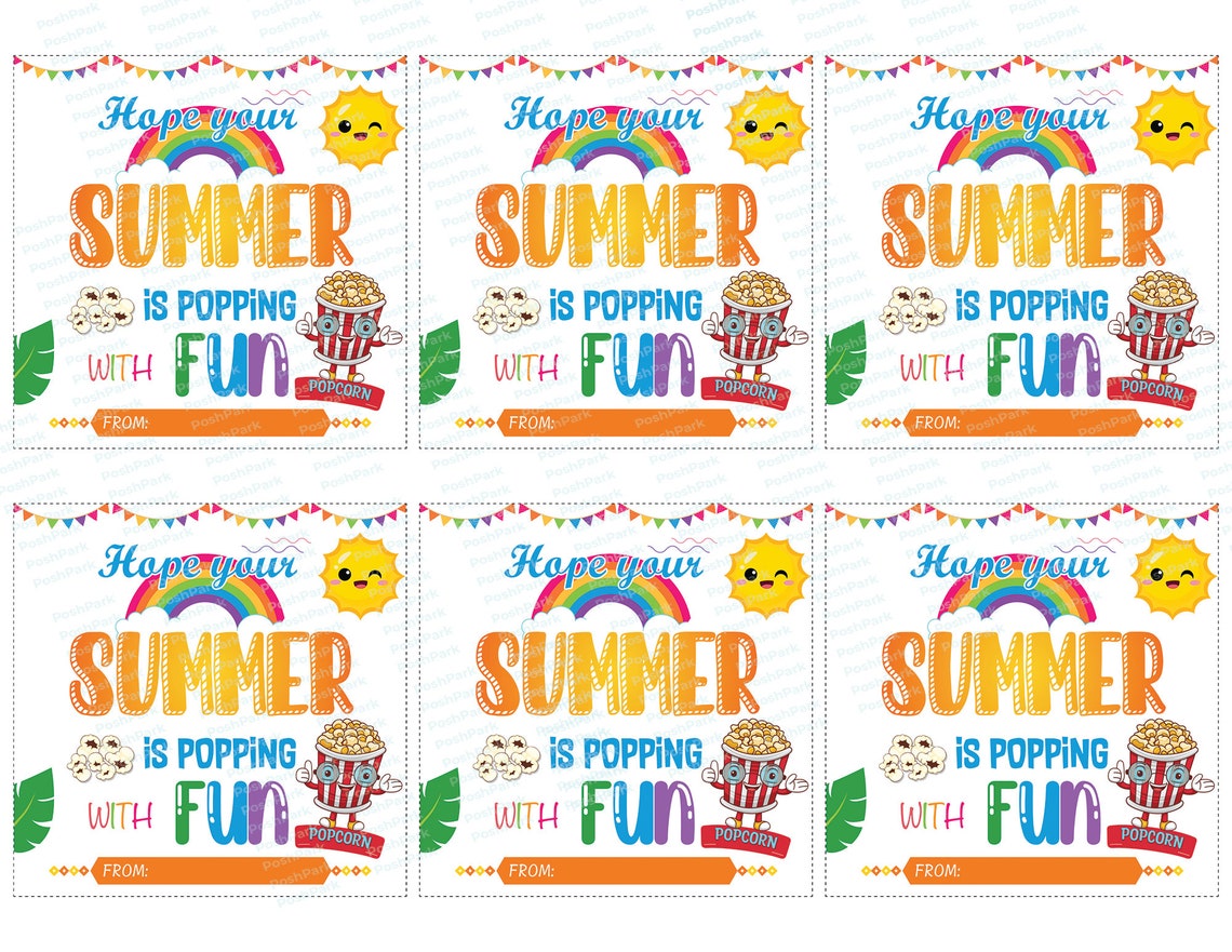 PDF Popping Summer Tag Printable Hope Your Summer is Popping - Etsy