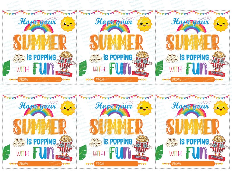 PDF Popping Summer Tag Printable Hope Your Summer is Popping - Etsy
