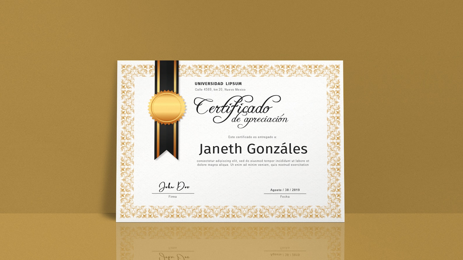 Certificado De Apreciación EDITABLE Elegant Design School Office Award ...