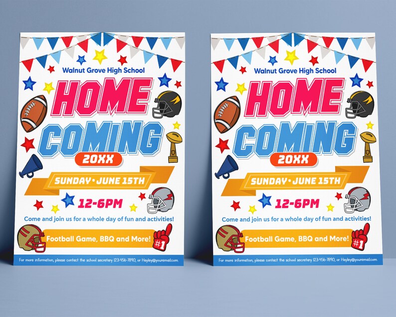 Editable Home Coming Flyer Template, School PTO PTA Fundraiser Event ...