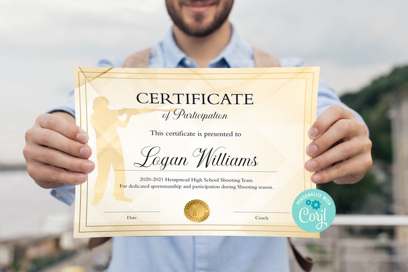 Editable Shooting Certificate Template Bundle for Boys and Girls, DIY ...