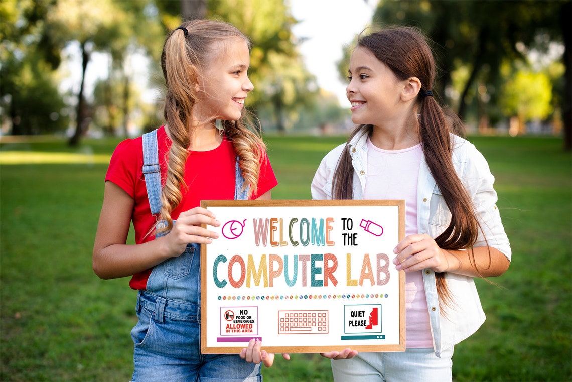 PDF Welcome to the Computer Lab Sign White Printable School - Etsy