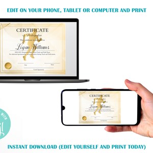 Editable Boys Cross Country Certificate Template, Boys Cross Country ...