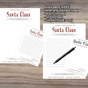 Santa Stationary Download, Blank Christmas Stationary Printable ...