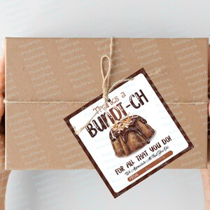 Bundt Cake PRINTABLE Tag, Bundt Cake Appreciation Gift Tags, Thanks a ...