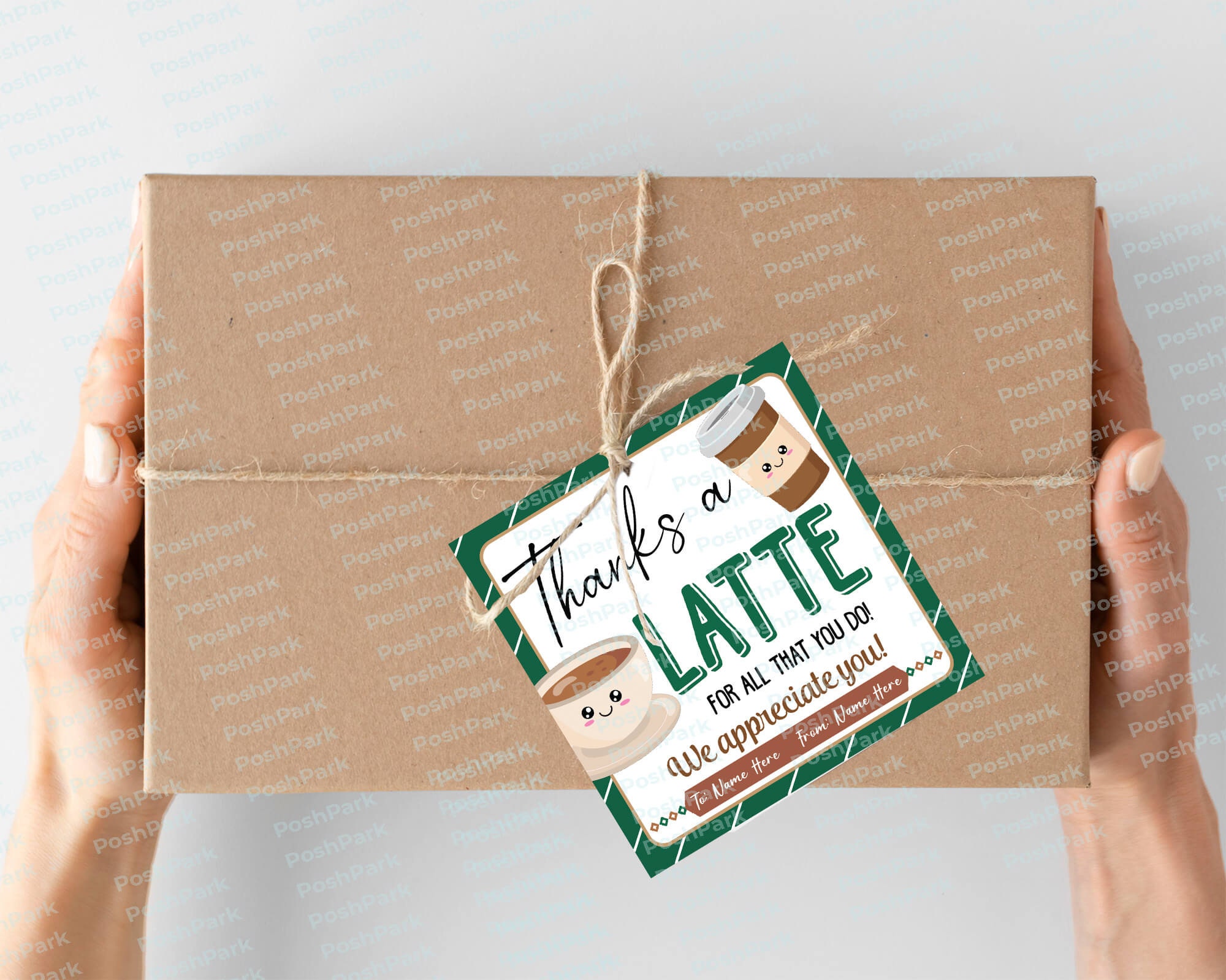 Thanks a Latte EDITABLE Tag Appreciation Gift Tag Template - Etsy
