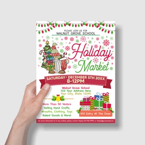 Editable Holiday Market Flyer Template, Community Holiday Event, Church ...