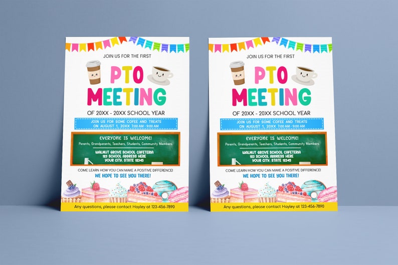 Editable PTO PTA Meeting Flyer Template Back to School - Etsy