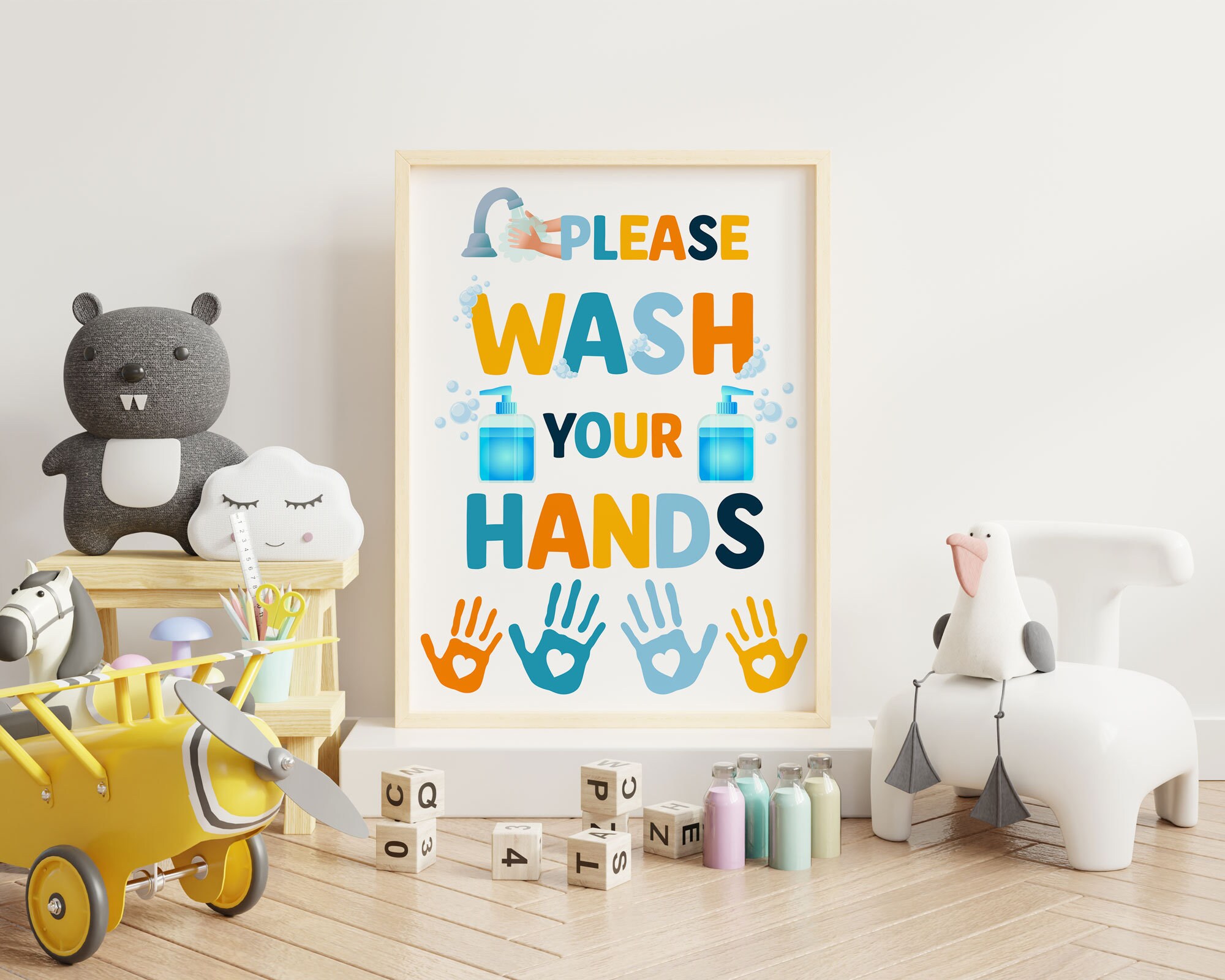 Printable Wash Your Hands Sign, PDF Bathroom Rules Sign, School Nurse ...