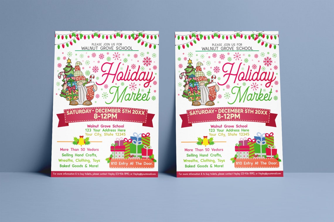 Editable Holiday Market Flyer Template, Community Holiday Event, Church ...