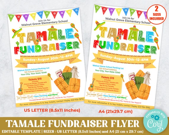 Editable Tamale Fundraiser Flyer, Nacho Average Mexican Food Taco ...