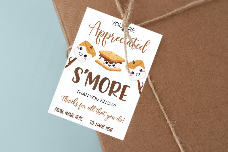 Editable Smore Tags You Are Appreciated Editable Gift Tag - Etsy