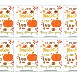 Printable Grateful Thankful for You Thanksgiving Gift Tags, PDF Fall ...