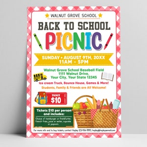 Editable Back to School Picnic Flyer Template, Meet Your Teacher Invite ...