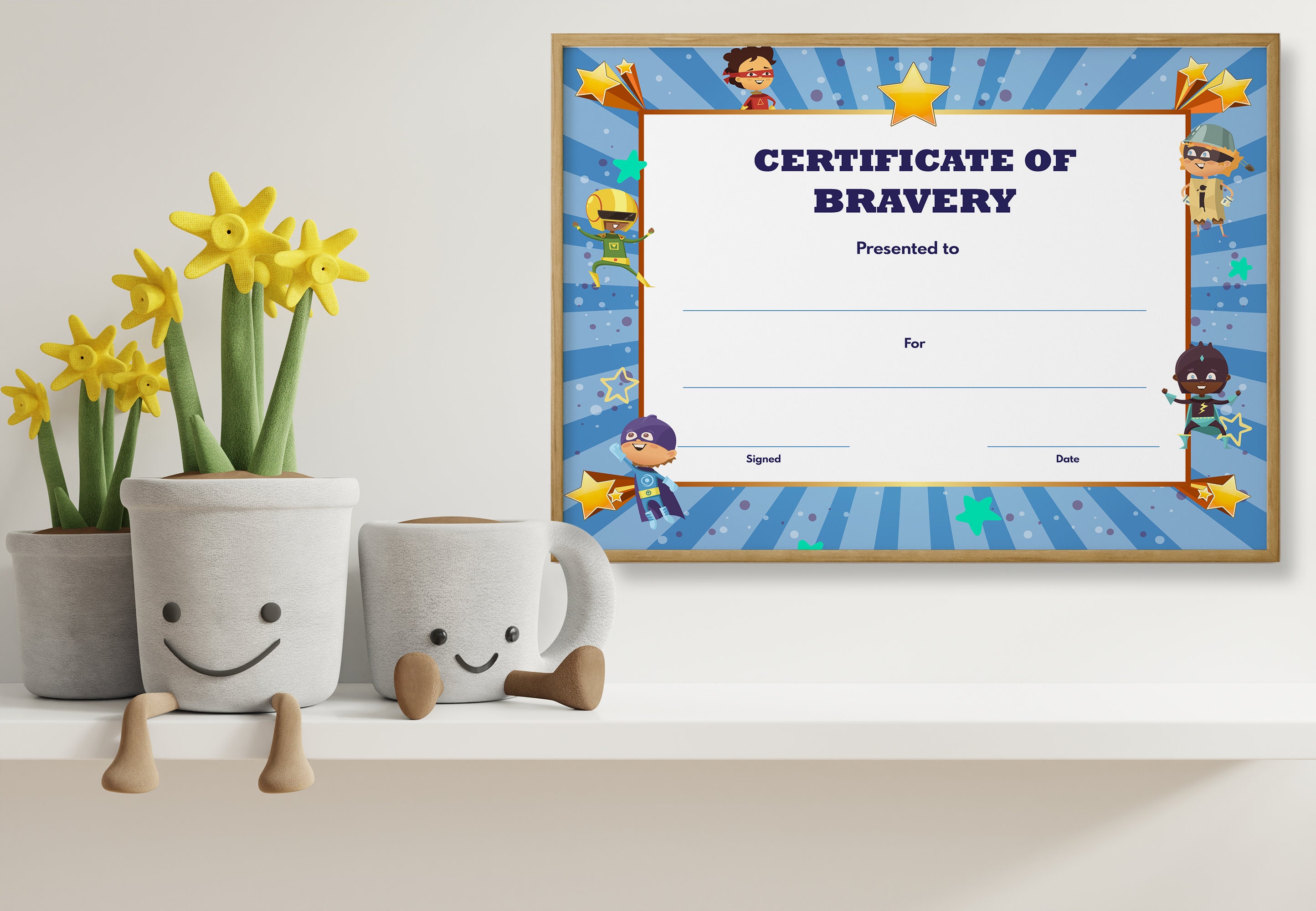 Printable PDF Certificate of Bravery Blue PDF Kids - Etsy UK