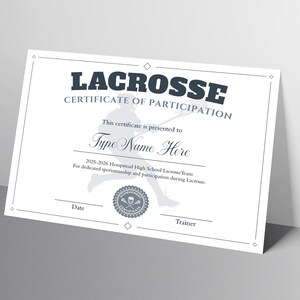 Editable Lacrosse Certificate Template Bundle | Minimalist Lacrosse ...