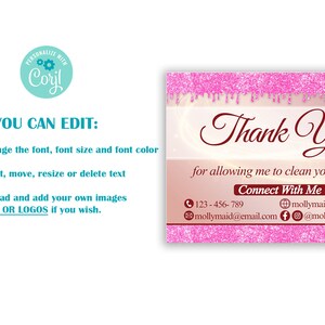 Cleaning Business Thank You Card Template | Printable Cleaning Service ...