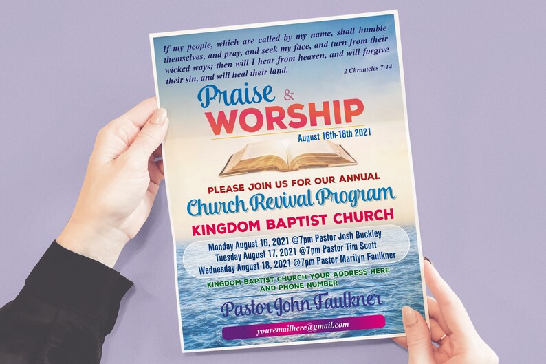 Editable Church Flyer Printable Church Event Flyer - Etsy