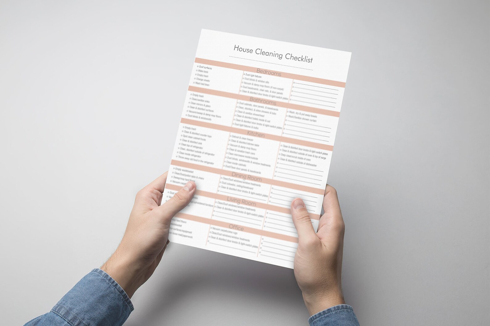 PRINTABLE Room by Room Home Cleaning Checklist, Complete Housekeeping ...