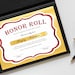 Editable Honor Roll Award Certificate, Beige Red School Certificate ...