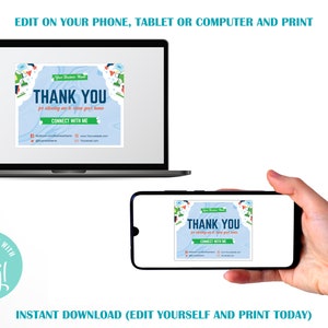 Cleaning Business Thank You Card Template Blue | Printable Cleaning ...