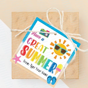 EDITABLE Sun Gift Tags, Have a Great Summer Gift Tag, End of School ...