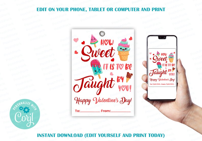 Teacher Appreciation Gift Tag Personalized, How Sweet It is Teacher ...