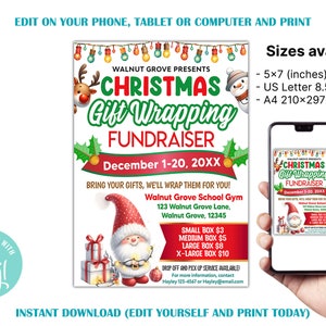 Editable Gift Wrapping Fundraiser Flyer, Christmas Gift Wrapping Event ...