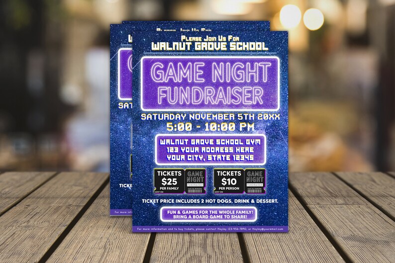 Editable Game Night Flyer Template Family Game Night - Etsy