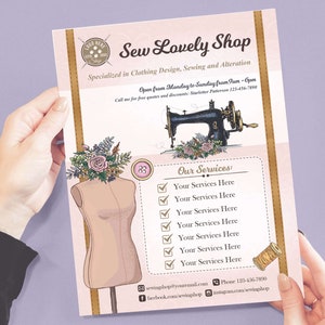 Editable Sewing Business Flyer Bundle Template | Set of 2 Tailor ...