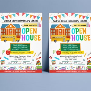 EDITABLE School Open House Flyer Template, Printable Back to School ...