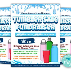 Editable Tumbler Sale Fundraiser Flyer Template, Coffee Cup to Go Mug ...